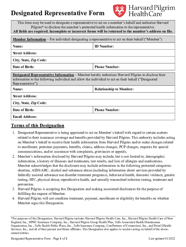 Fillable Online Designated Representative Form Fax Email Print - pdfFiller