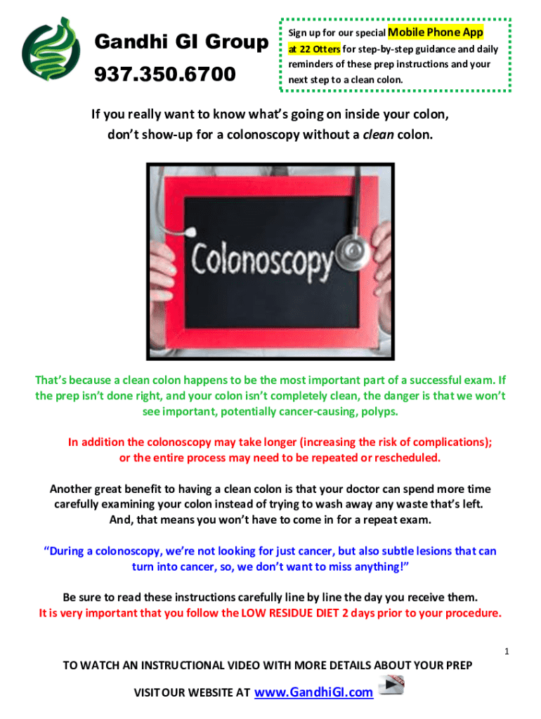 Fillable Online Colonoscopy Preparation Instructions Fax Email Print ...