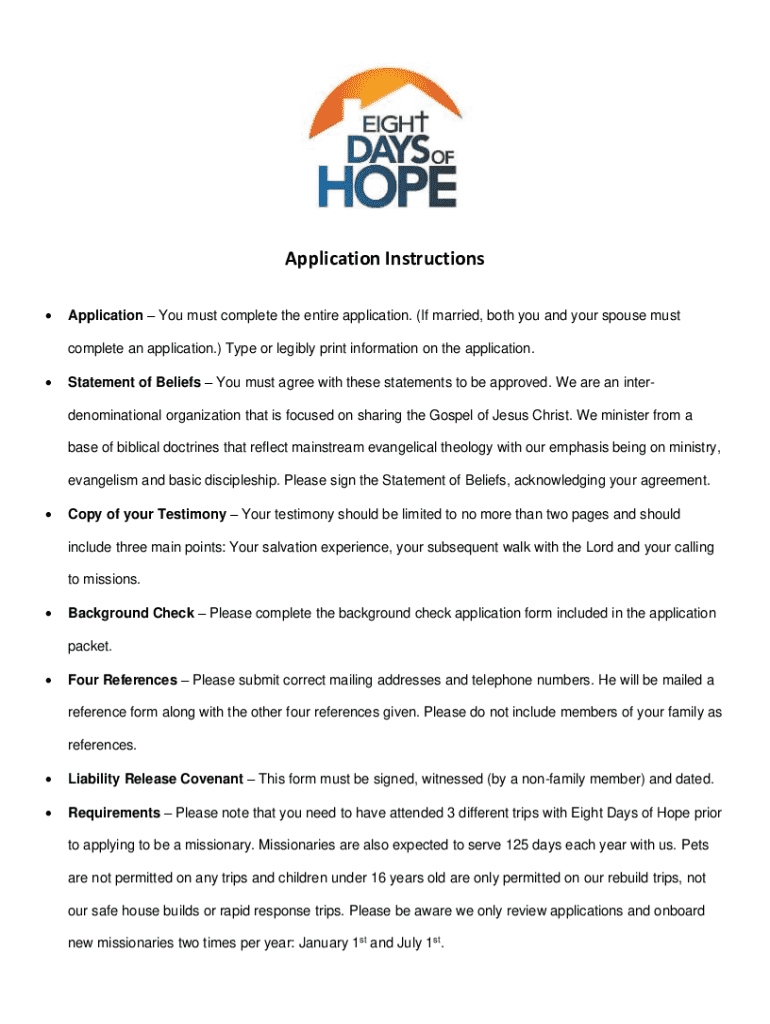 Fillable Online Application for Missionary Service Fax Email Print ...