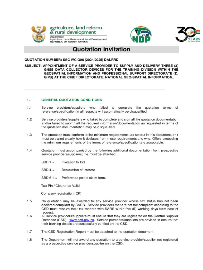 Fillable Online Appointment of a Service Provider to Supply and Delivery Gnss Data Collector ...