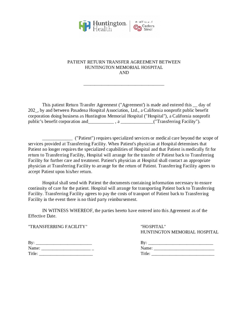 Download the Transfer Back Agreement Doc Template | pdfFiller