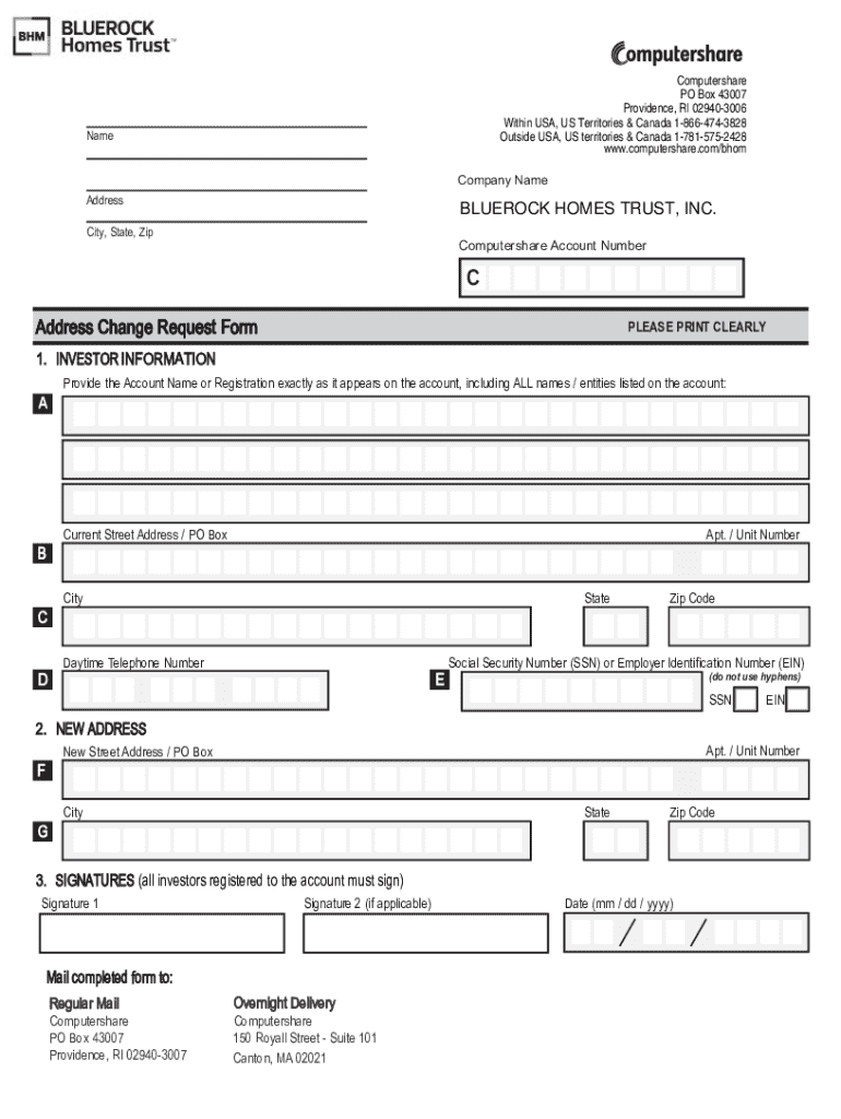 Fillable Online Address Change Request Form Fax Email Print - pdfFiller