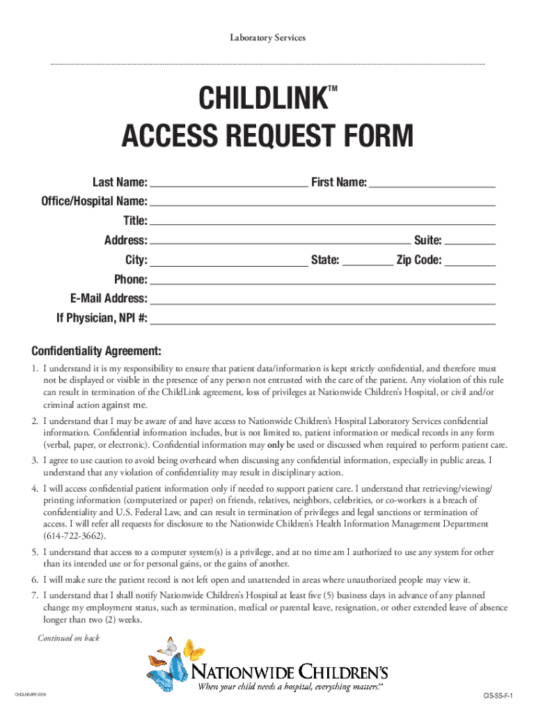 Fillable Online Childlink Access Request Form Fax Email Print - pdfFiller