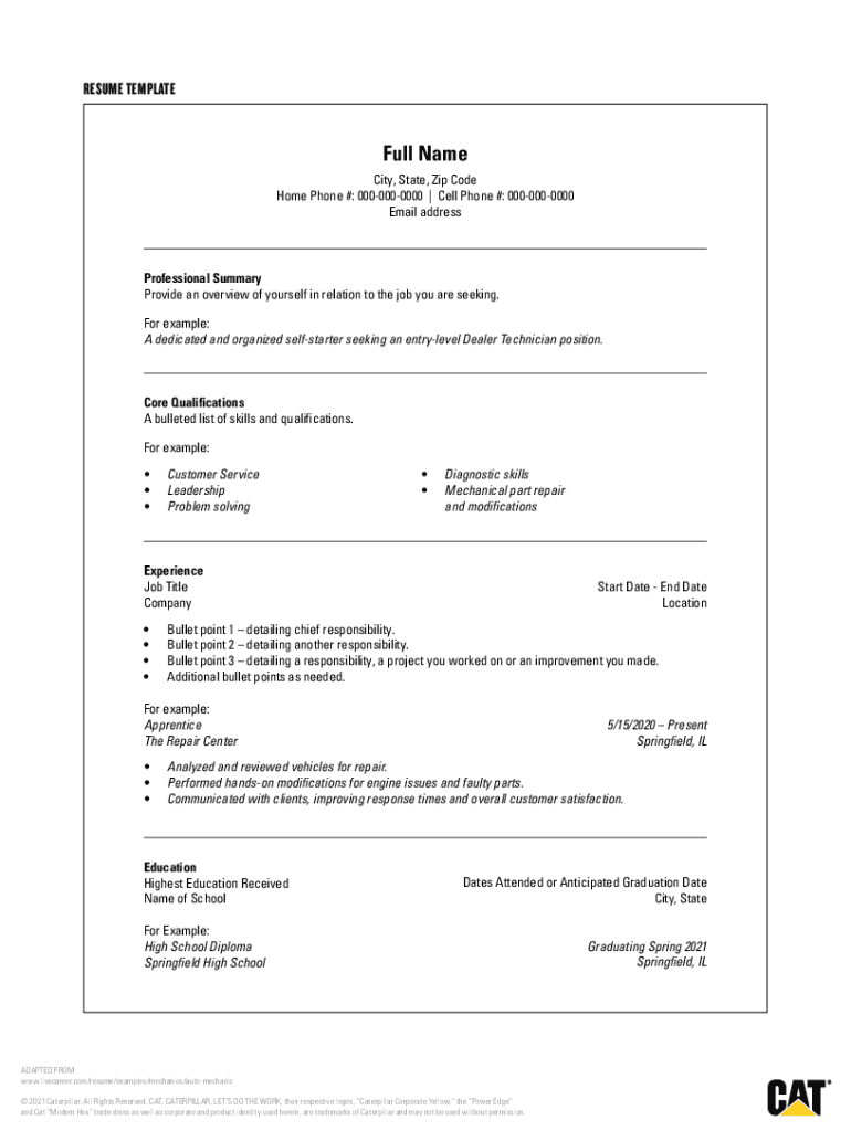 Fillable Online Resume Fax Email Print - pdfFiller