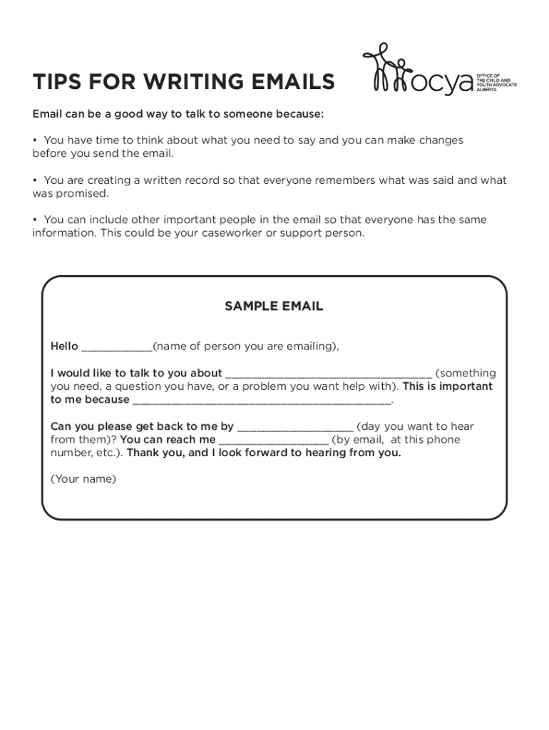 Fillable Online Tips for Writing Emails Fax Email Print - pdfFiller