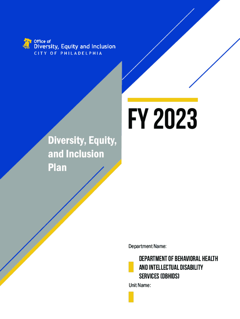 Fillable Online Diversity, Equity, and Inclusion Plan Fy 2023 Fax Email Print - pdfFiller