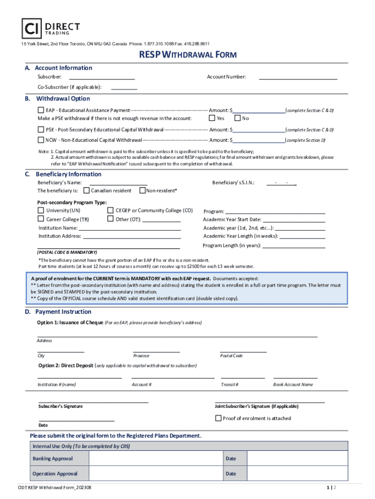 Fillable Online Resp Withdrawal Form Fax Email Print - pdfFiller