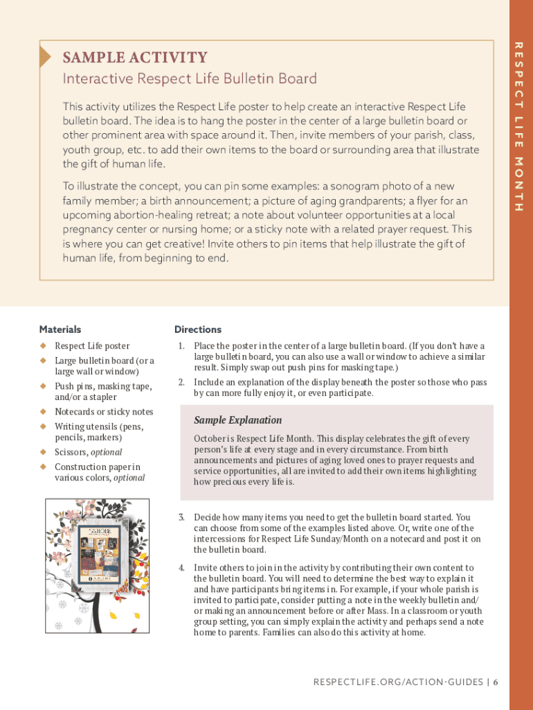 Fillable Online Interactive Respect Life Bulletin Board Fax Email Print ...
