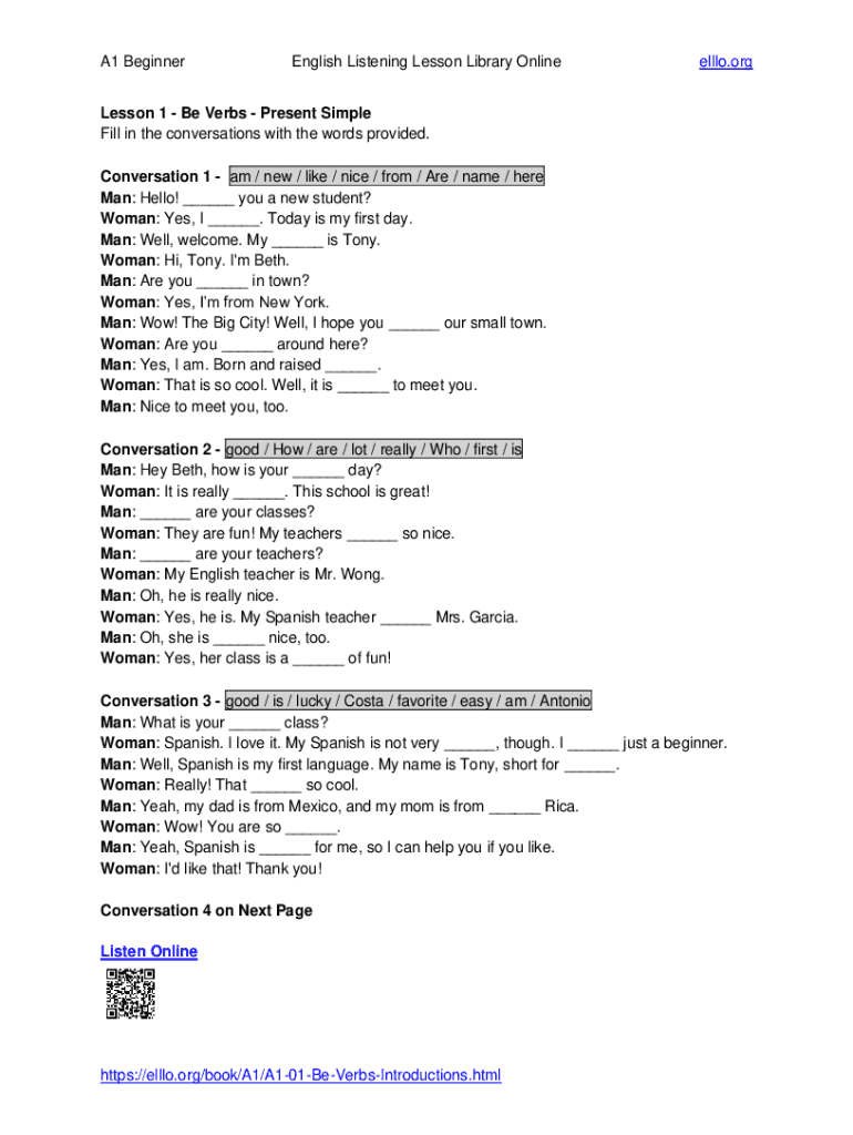 Fillable Online English Listening Lesson Library Online Fax Email Print ...