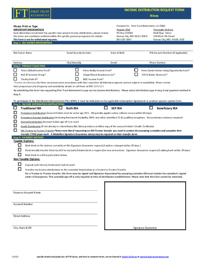 Fillable Online Income Distribution Request Form Fax Email Print ...