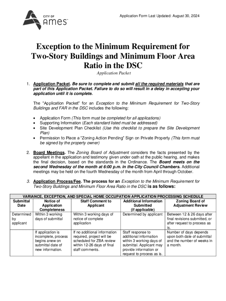 Fillable Online Exception to the Minimum Requirement for Two-story ...