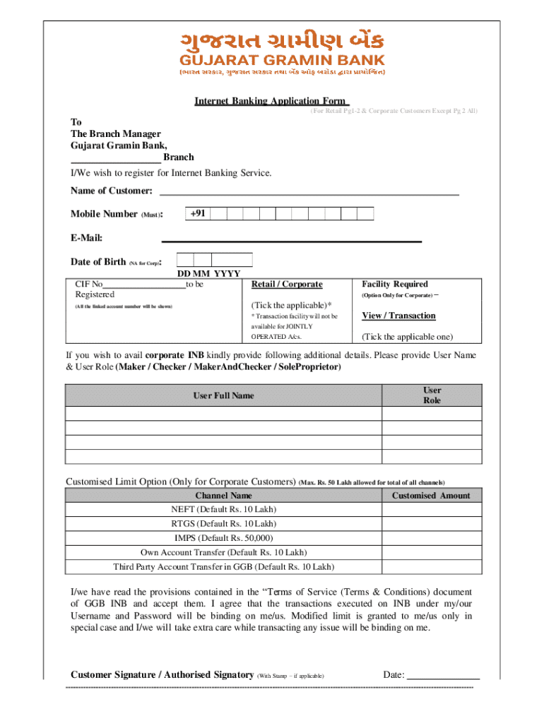 Fillable Online Internet Banking Application Form Fax Email Print ...