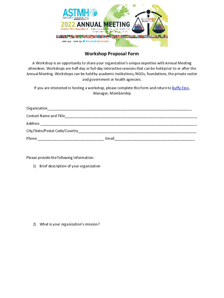 Fillable Online Workshop Proposal Form Fax Email Print - pdfFiller