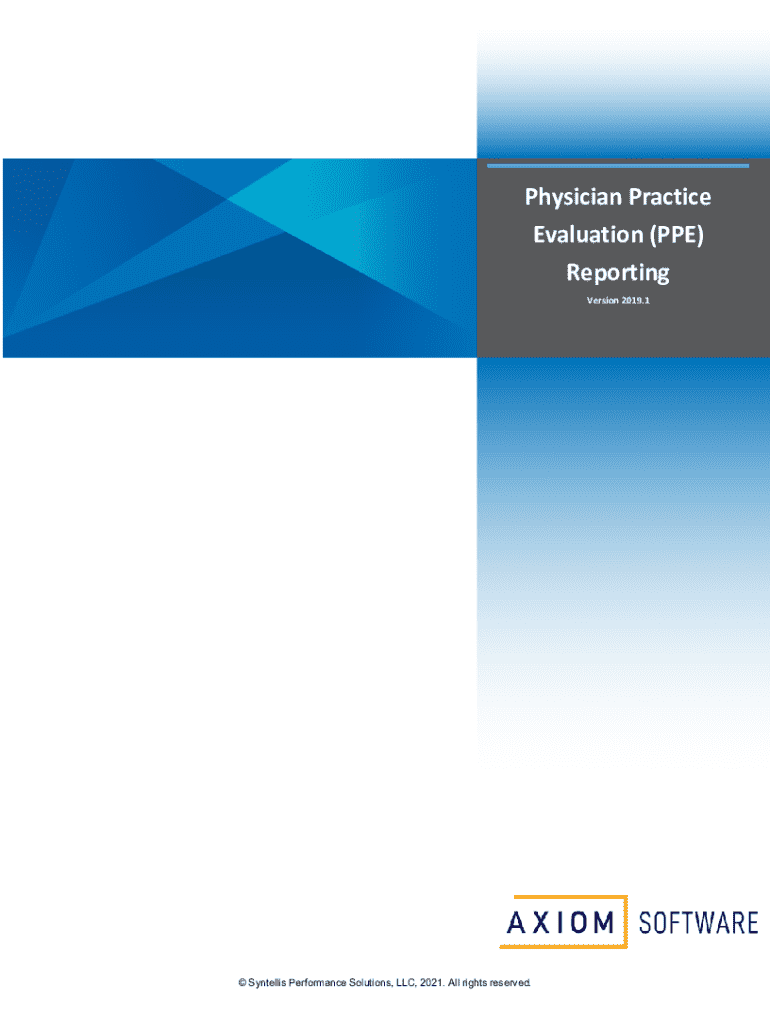 Fillable Online Physician Practice Evaluation (ppe) Reporting Fax Email ...