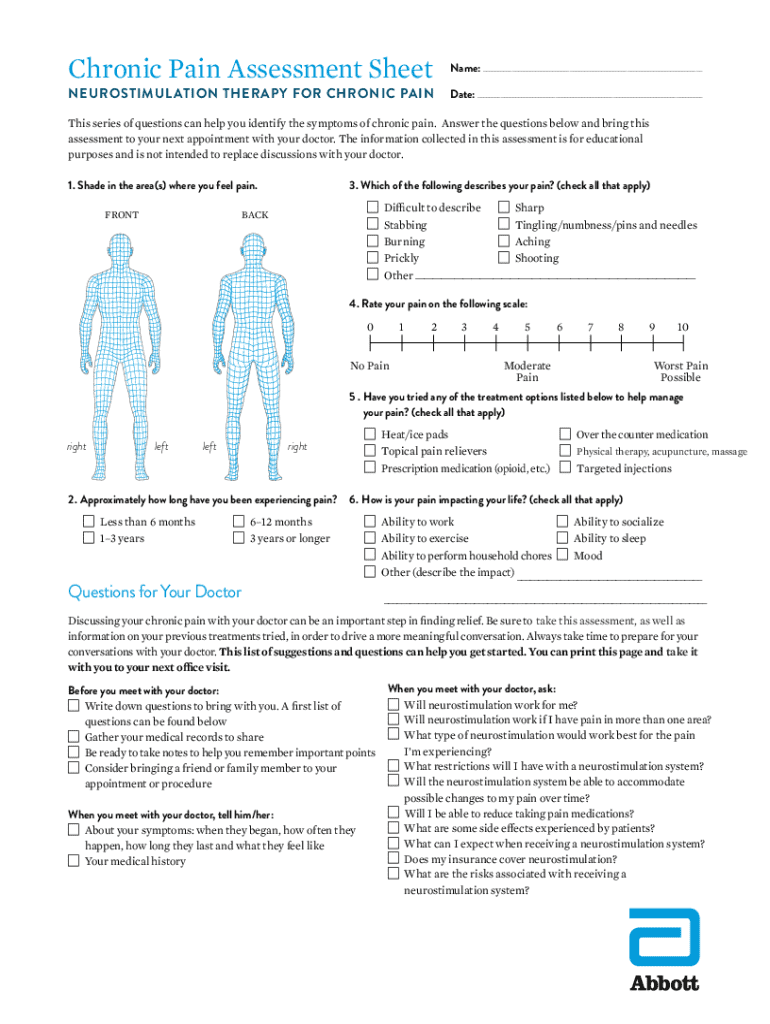 Fillable Online Neurostimulation Therapy for Chronic Pain Fax Email Print - pdfFiller