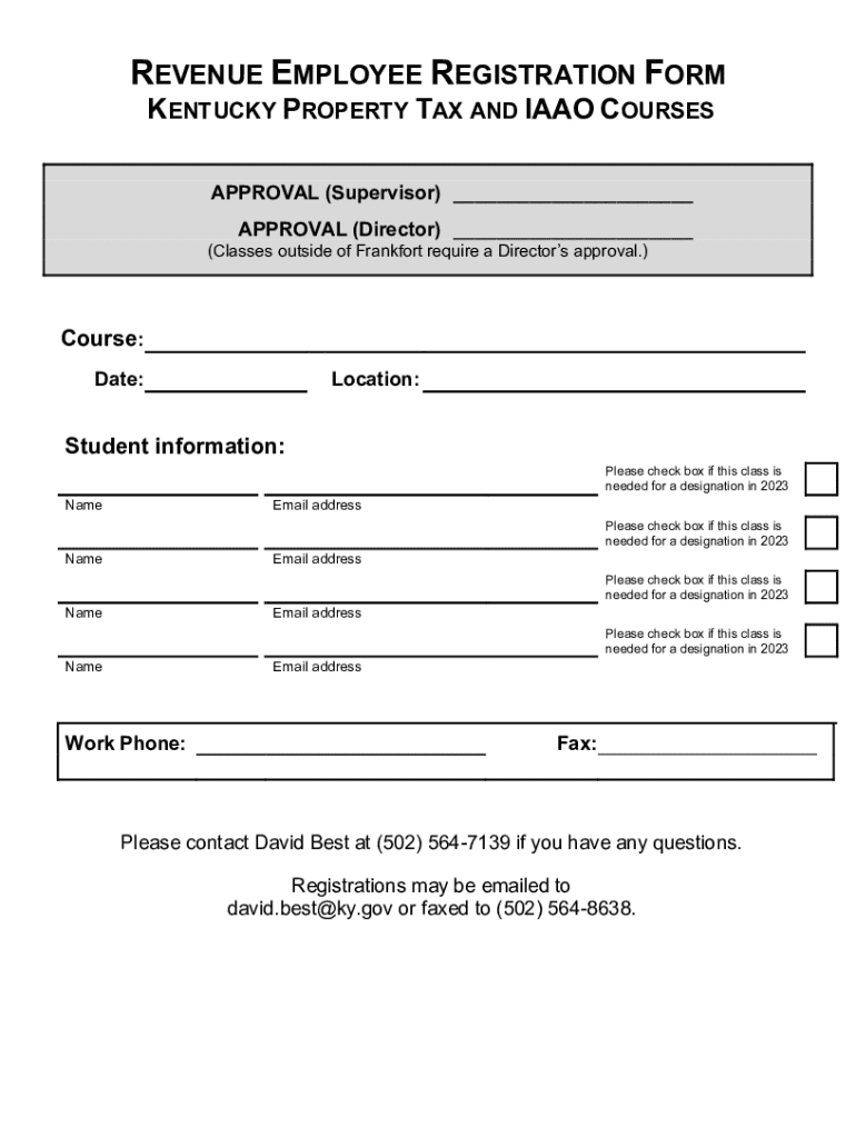 Fillable Online Kentucky Property Tax and Iaao Courses Fax Email Print ...