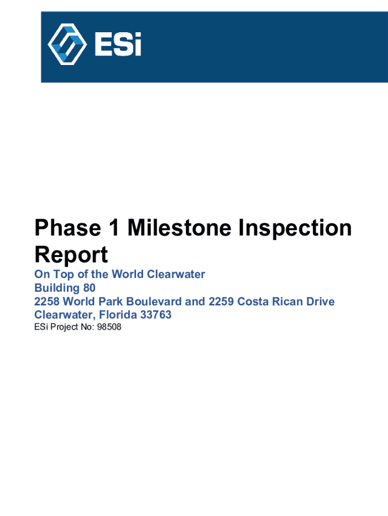 Fillable Online Phase 1 Milestone Inspection Report Fax Email Print - pdfFiller