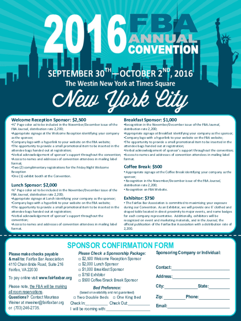 Fillable Online Sponsorship Opportunities Fax Email Print - pdfFiller