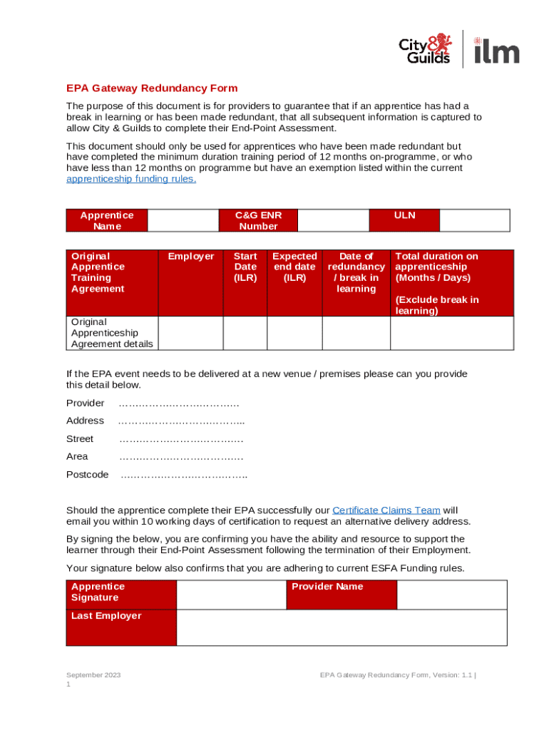 Epa Gateway Redundancy Doc Template | pdfFiller