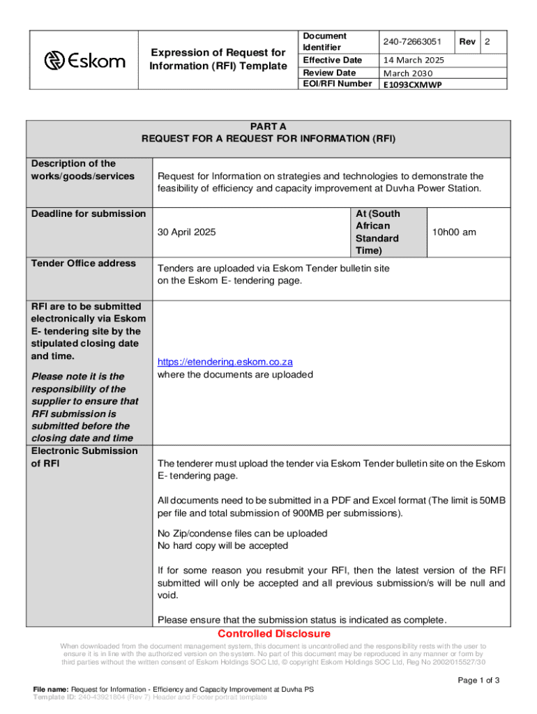 Fillable Online Request for Information on Efficiency and Capacity ...