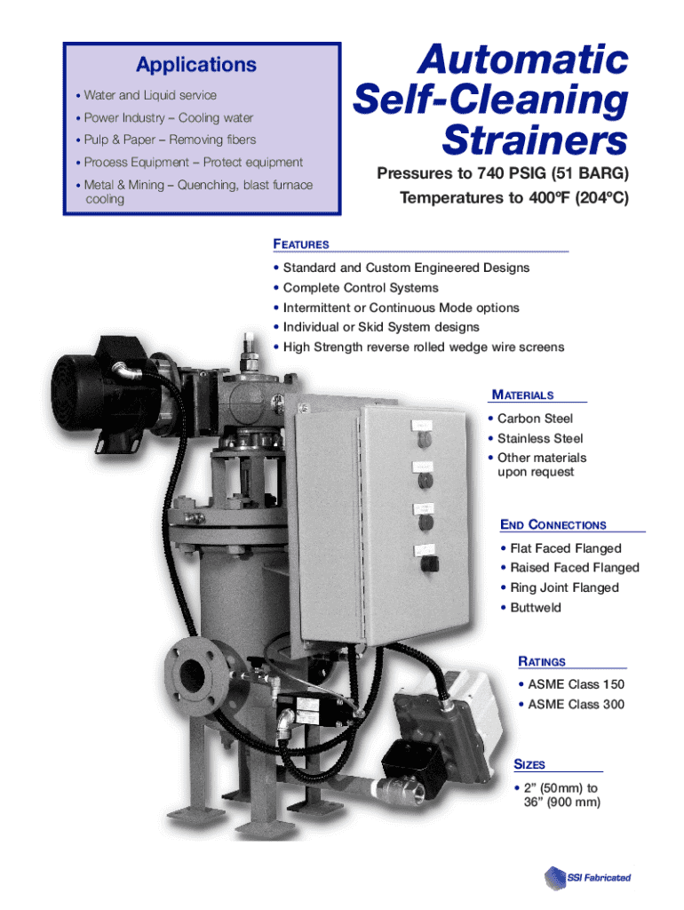 Fillable Online Fabricated Automatic Self-cleaning Strainers Fax Email Print - pdfFiller