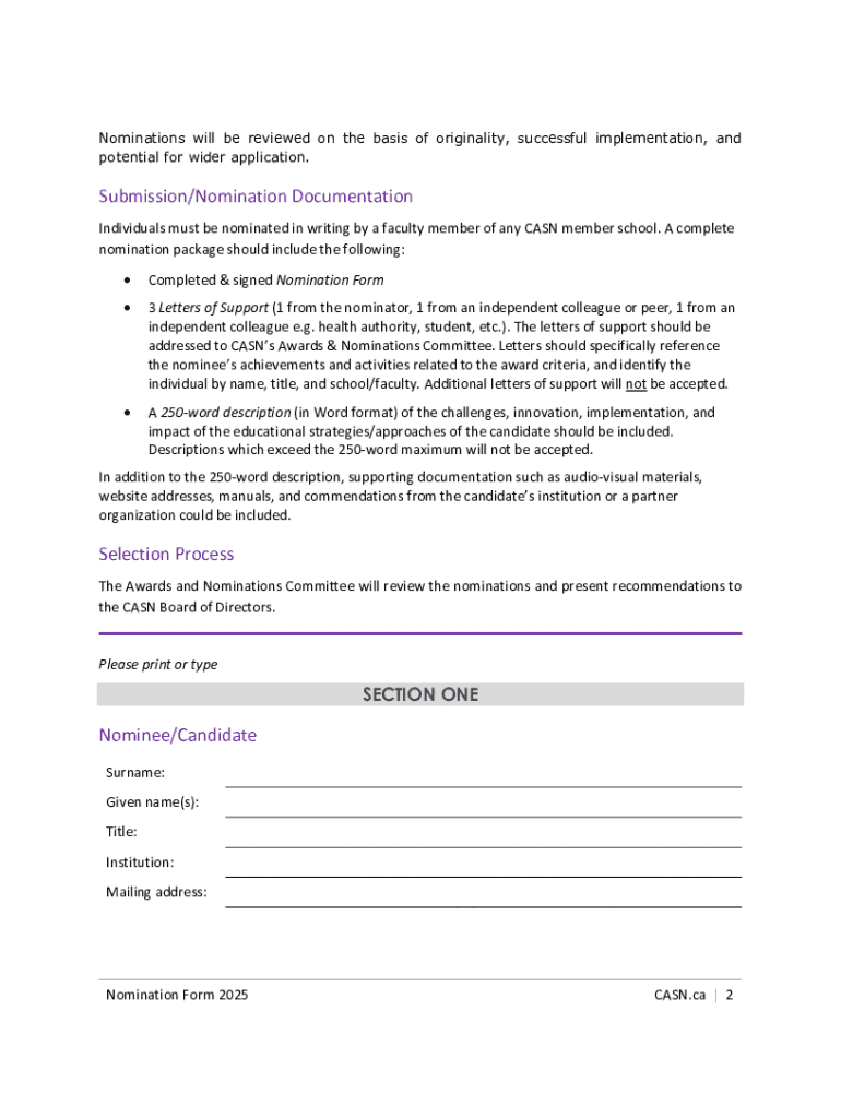 Fillable Online Academic Administrative Excellence Award Fax Email Print - pdfFiller