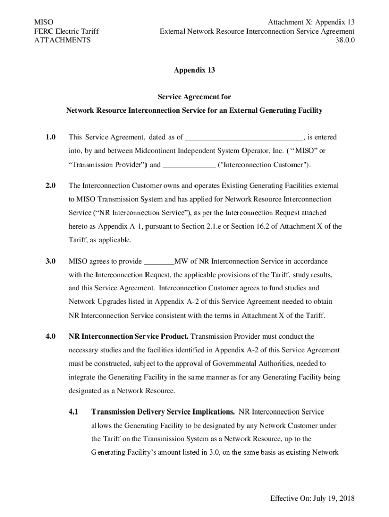 Fillable Online External Network Resource Interconnection Service ...