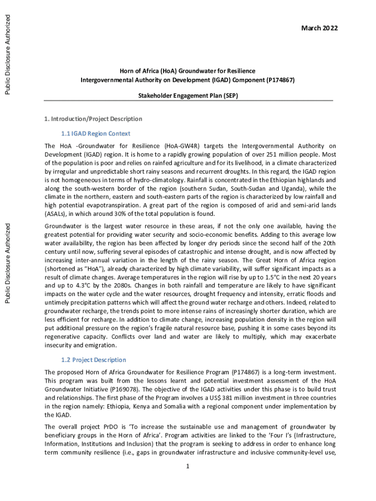 Fillable Online Stakeholder Engagement Plan (sep) Fax Email Print - pdfFiller