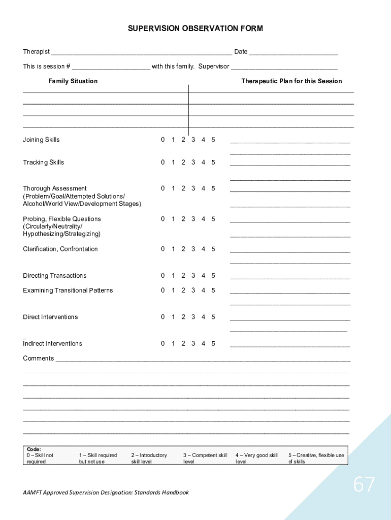 Fillable Online Supervision Observation Form Fax Email Print - pdfFiller