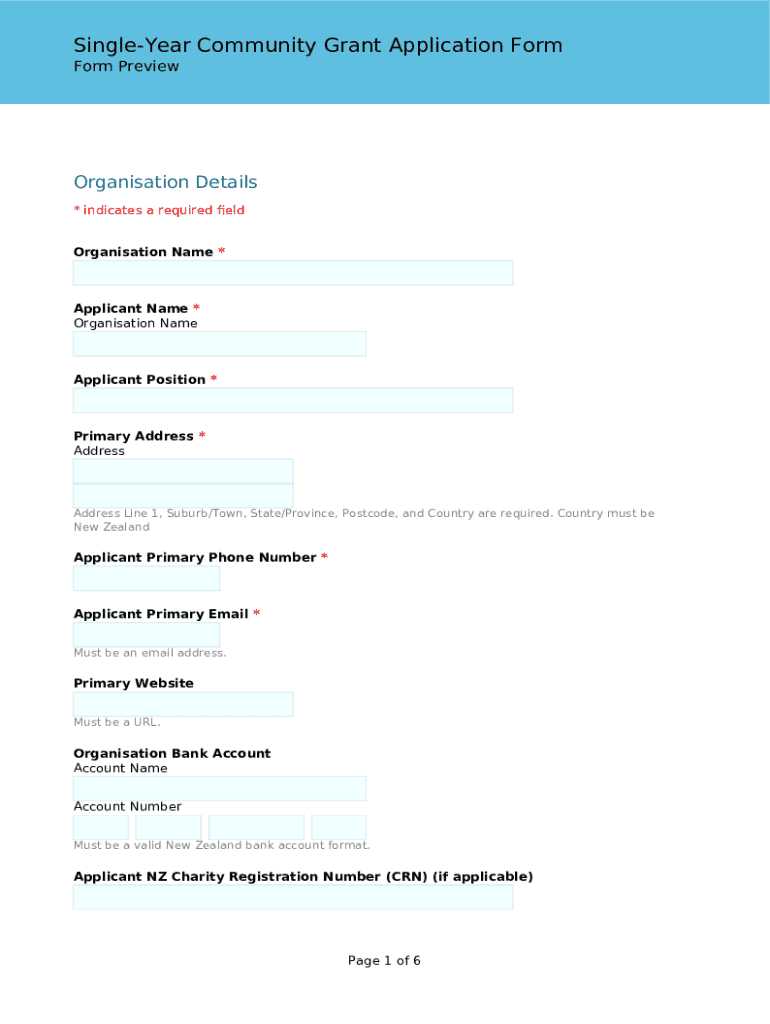 Fillable Online Single-year Community Grant Application Fax Email Print - pdfFiller