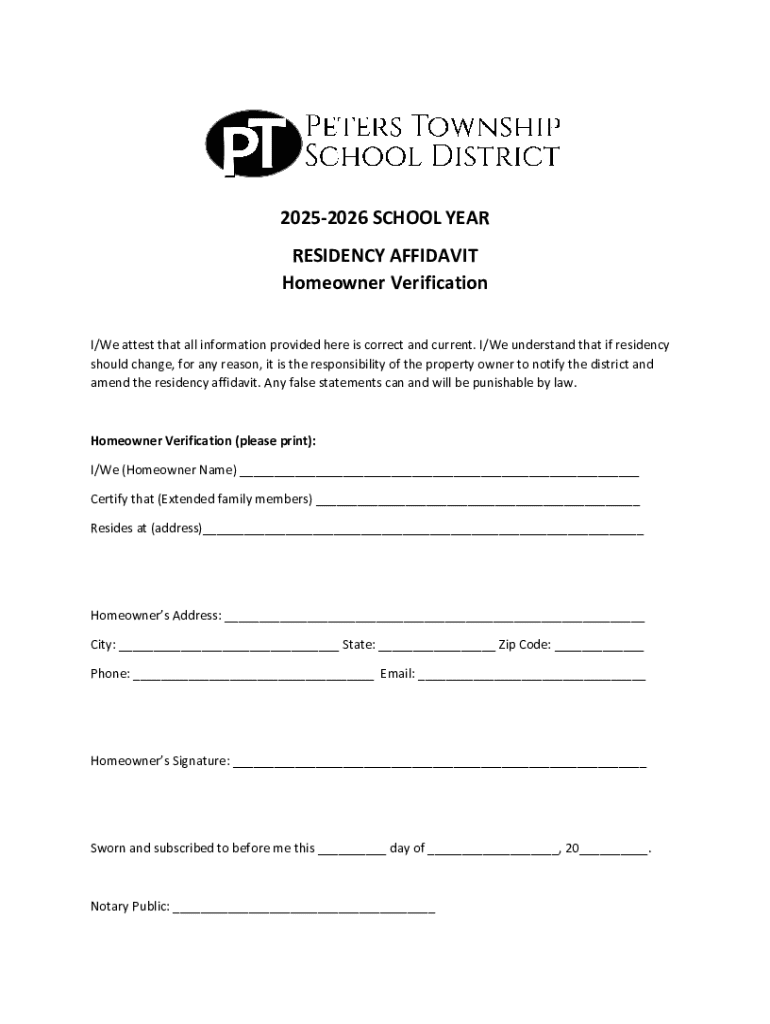 Fillable Online Residency Affidavit Fax Email Print - pdfFiller