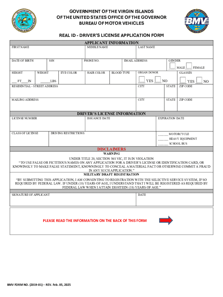 Fillable Online Real Id - Driver’s License Application Form Fax Email ...