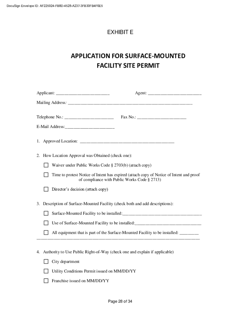 Fillable Online Application for Surface-mounted Facility Site Permit ...