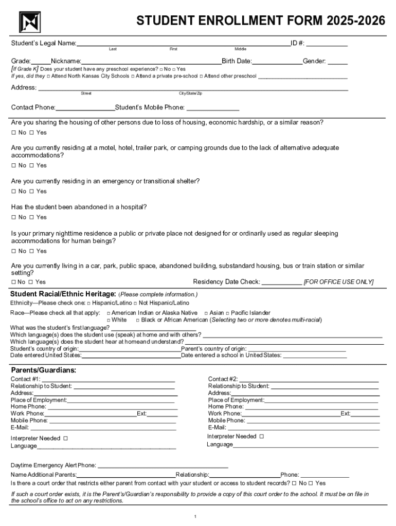 Fillable Online Student Enrollment Form Fax Email Print - pdfFiller
