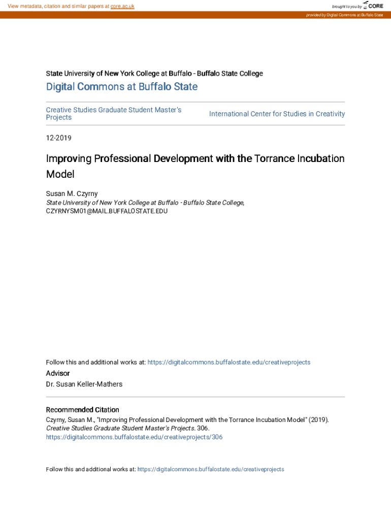 Fillable Online Improving Professional Development With the Torrance ...
