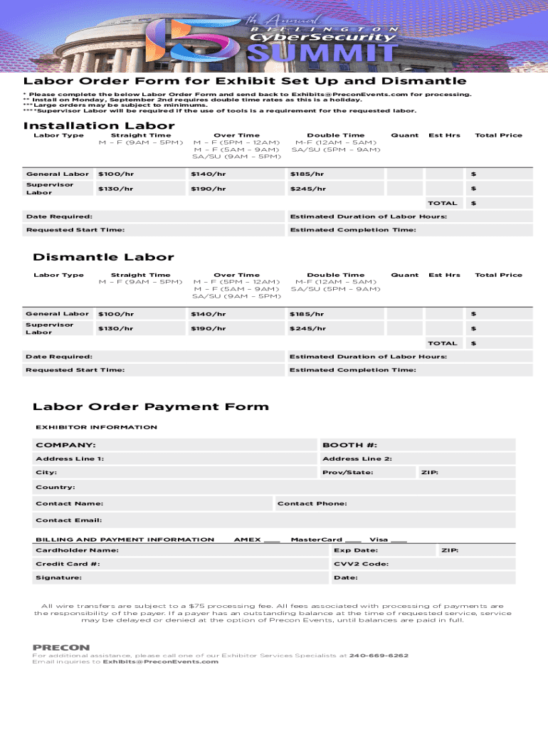Fillable Online Labor Order Form Fax Email Print - pdfFiller