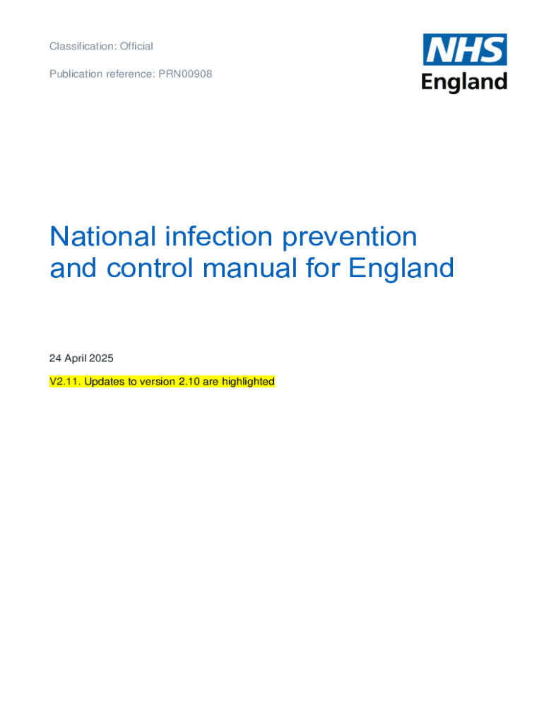 Fillable Online National Infection Prevention and Control Manual for ...
