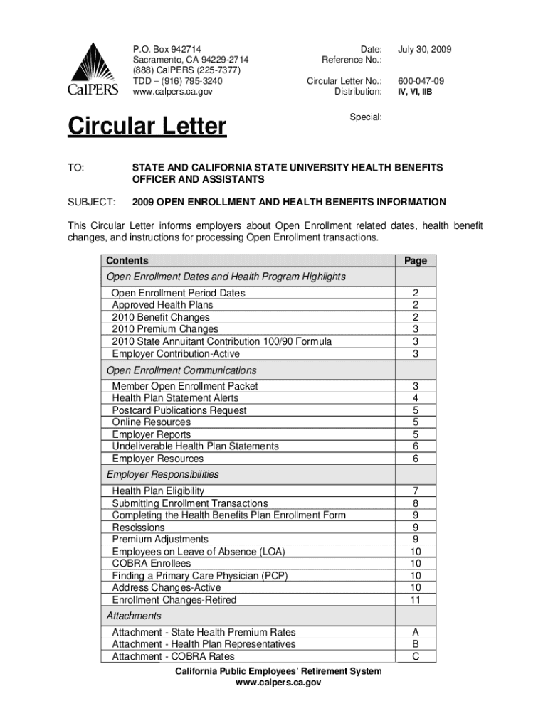 Fillable Online 2009 Open Enrollment and Health Benefits Information Fax Email Print - pdfFiller