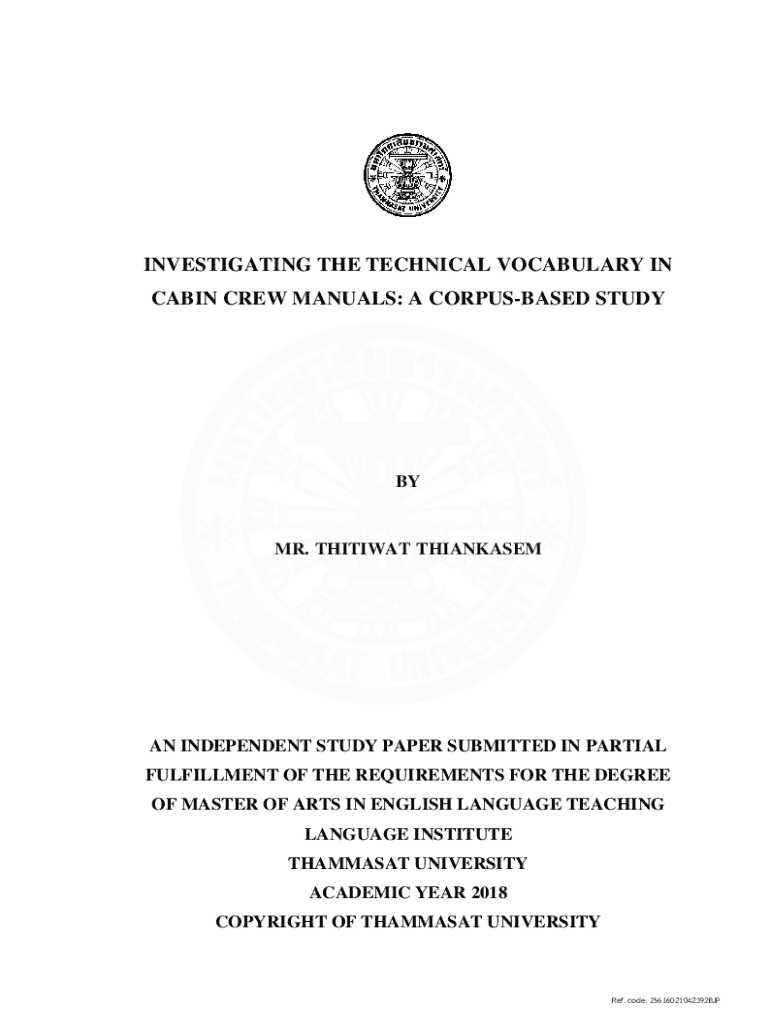 Fillable Online Investigating the Technical Vocabulary in Cabin Crew Manuals Fax Email Print ...