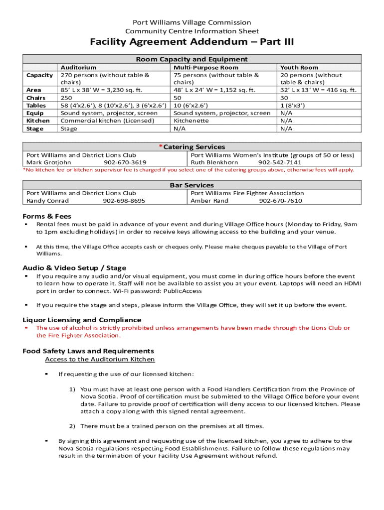 Fillable Online Facility Agreement Addendum – Part Iii Fax Email Print - pdfFiller