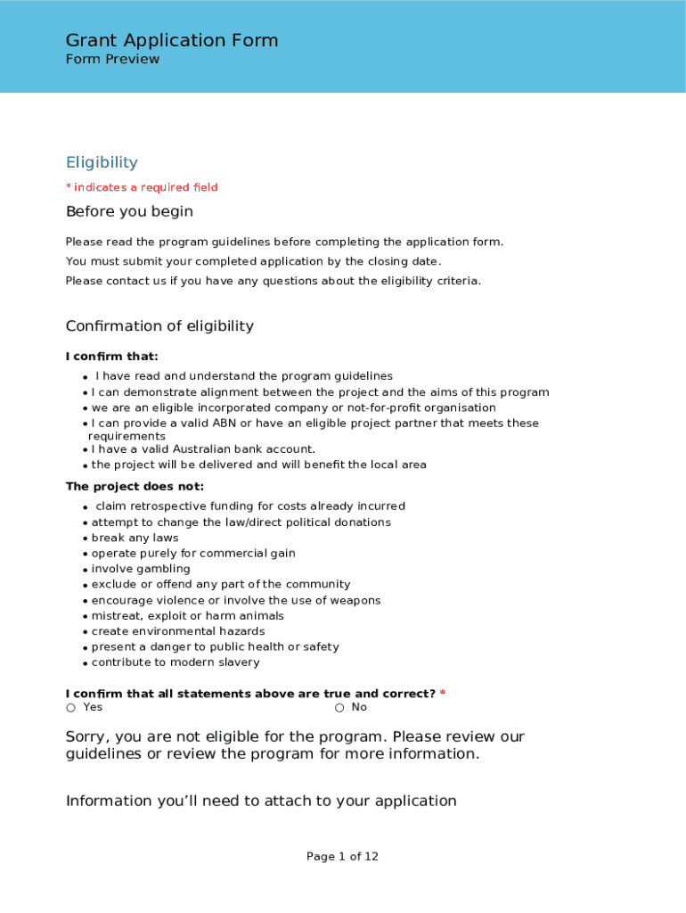Fillable Online Grant Application Form Fax Email Print - pdfFiller