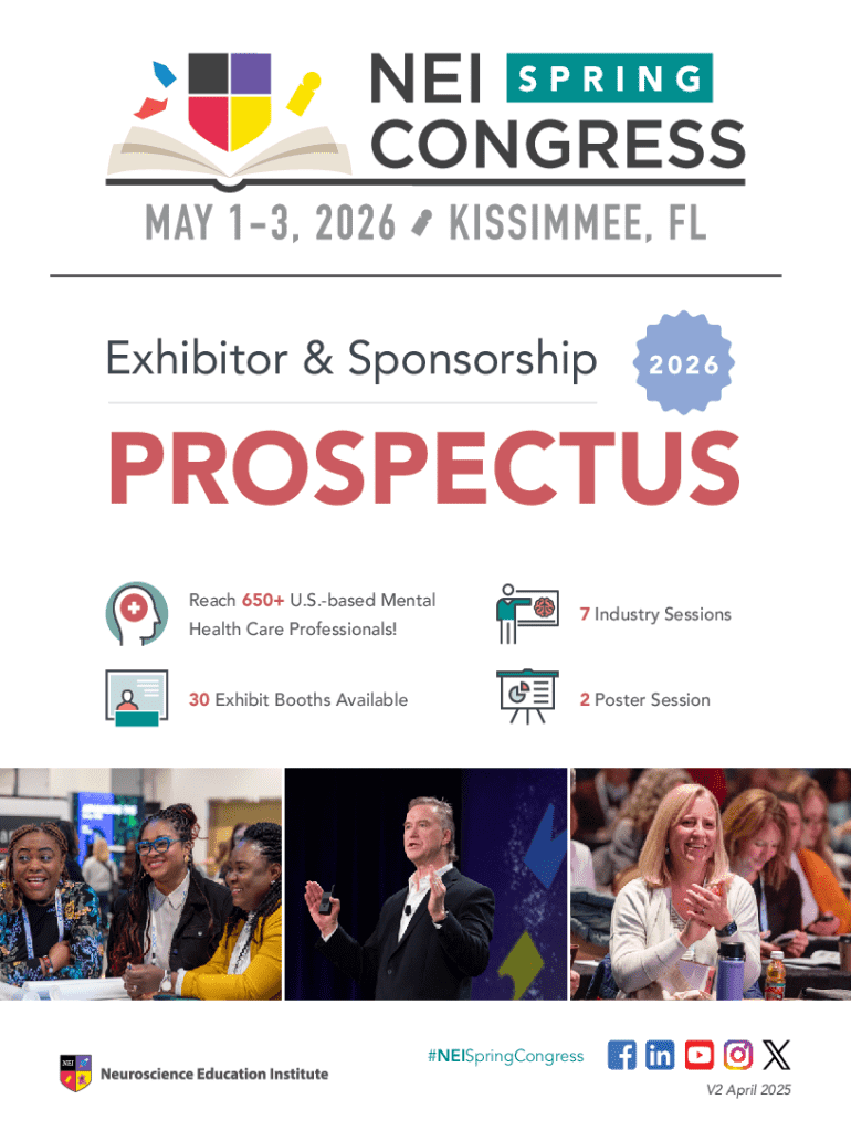 Fillable Online 2026 Nei Spring Congress Prospectus Fax Email Print ...