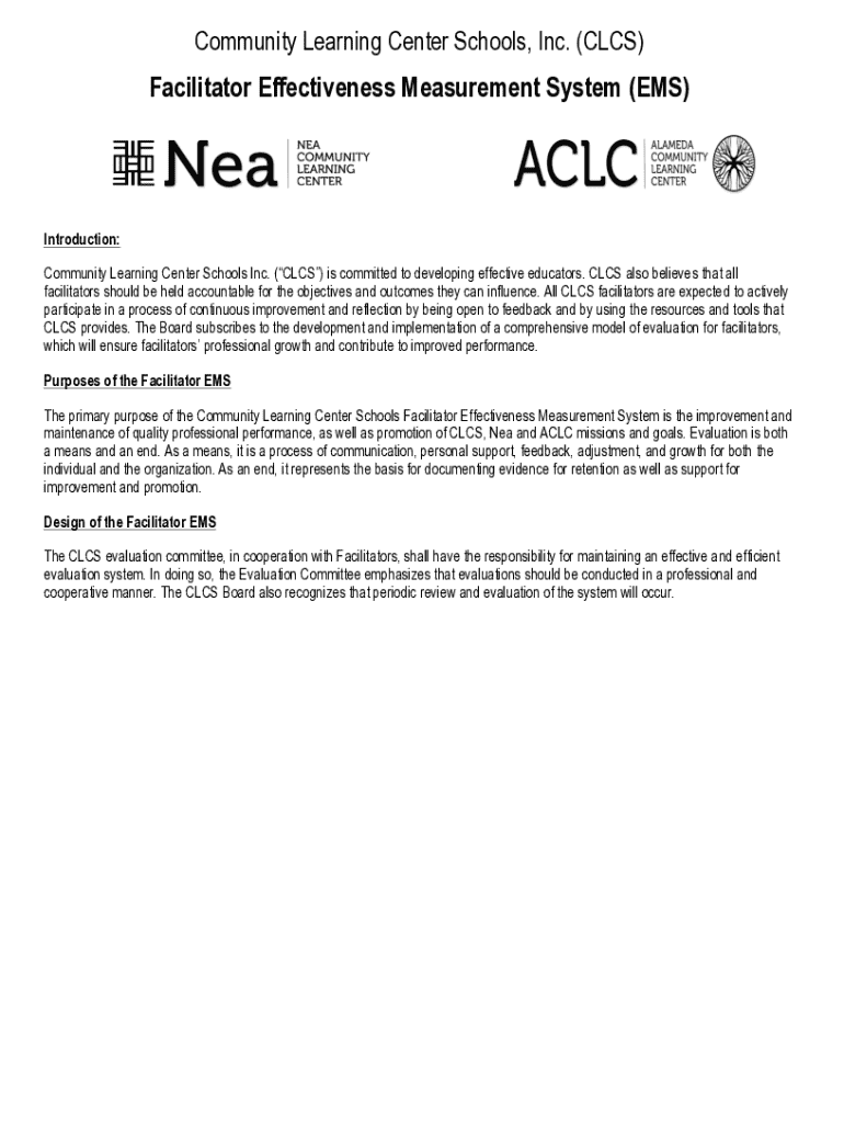 Fillable Online Facilitator Effectiveness Measurement System (ems) Fax Email Print - pdfFiller