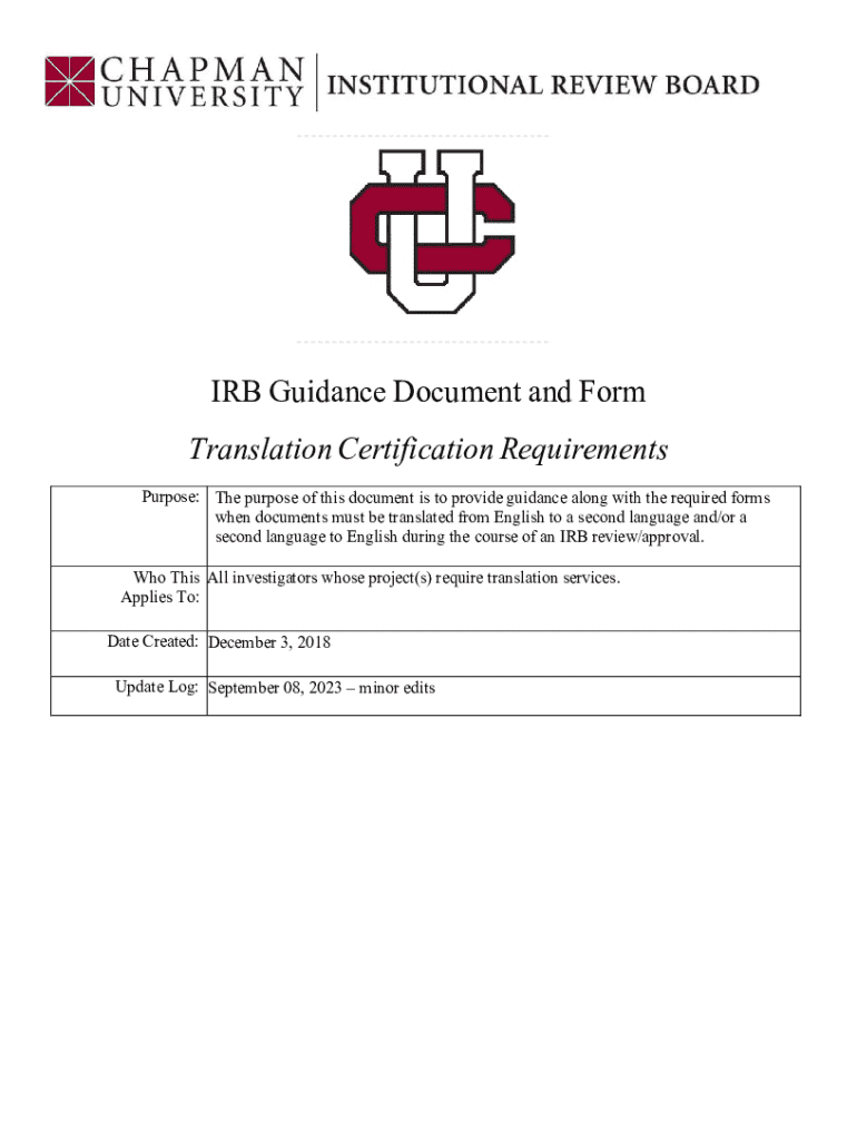 Fillable Online Irb Guidance Document and Form Fax Email Print - pdfFiller