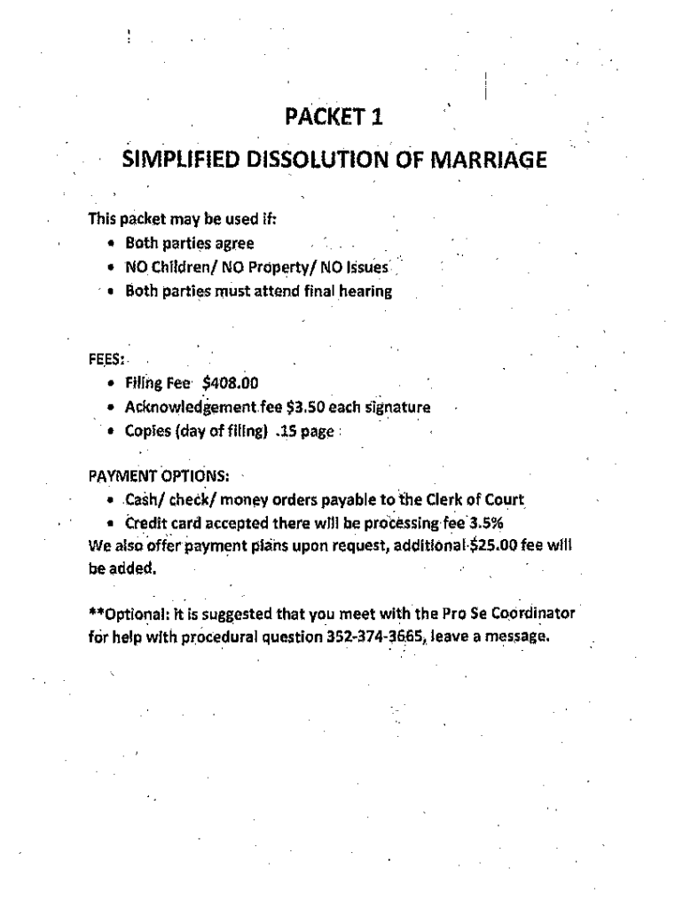 Fillable Online Simplified Dissolution of Marriage Fax Email Print ...