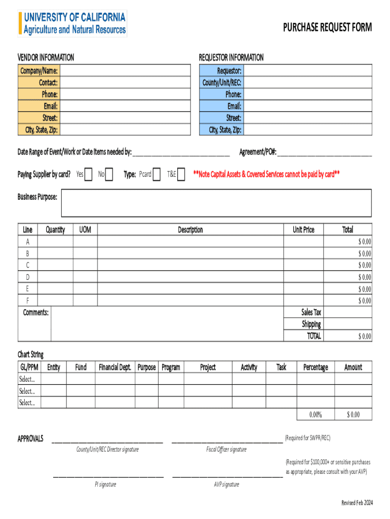 Fillable Online Purchase Request Form Fax Email Print - pdfFiller