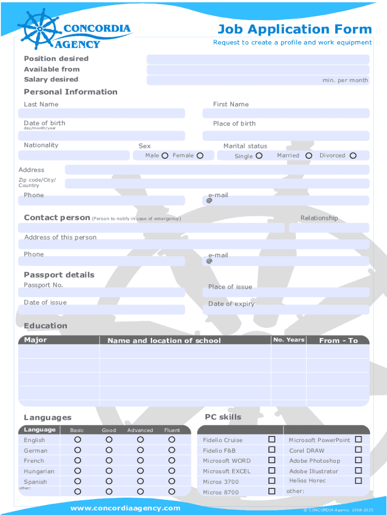 Fillable Online Job Application Form Fax Email Print - pdfFiller