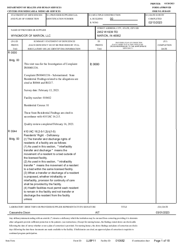 Fillable Online Department of Health and Human Services - Centers for ...