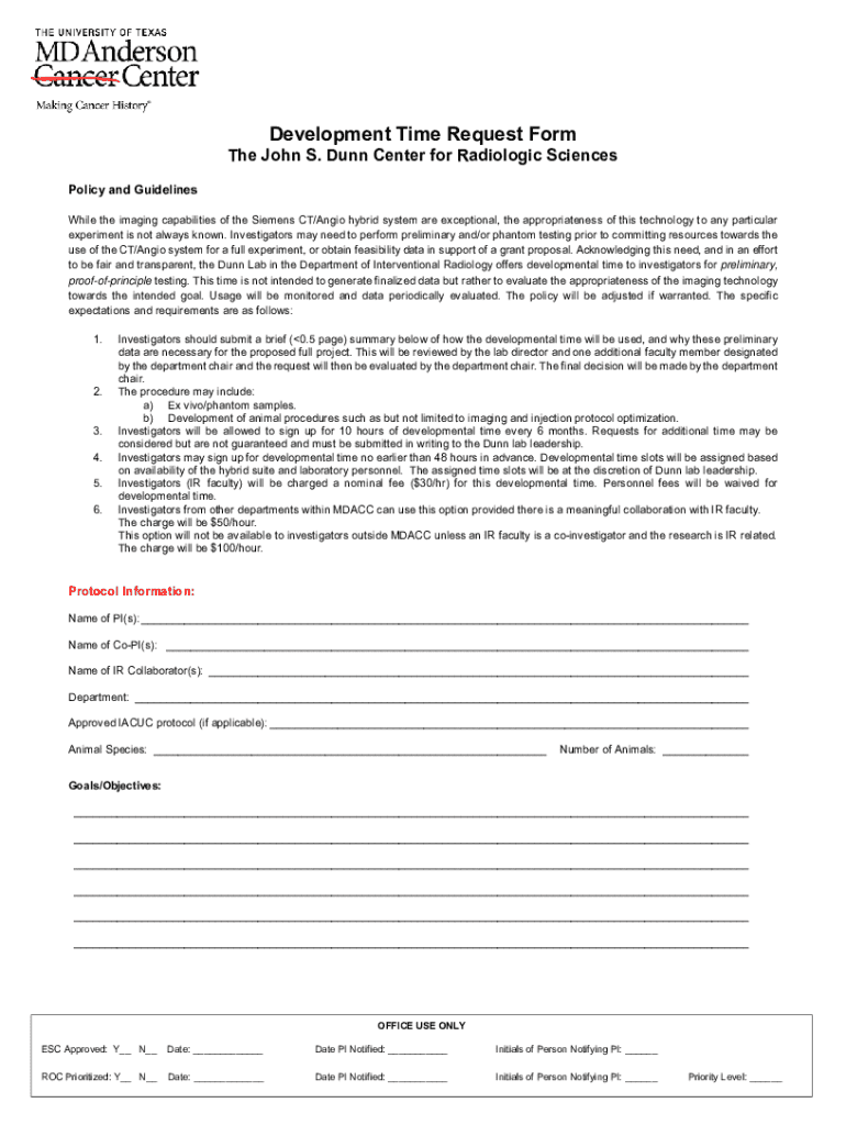 Fillable Online Development Time Request Form Fax Email Print - pdfFiller
