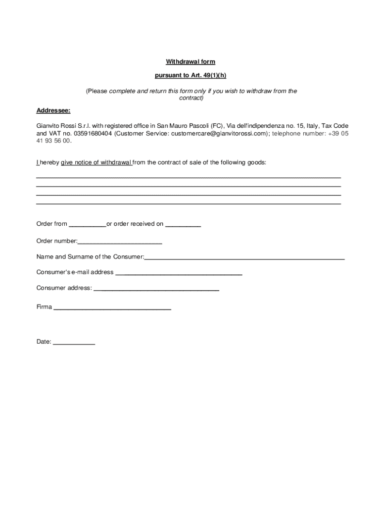 Fillable Online Withdrawal Form Fax Email Print - pdfFiller